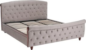 Postel s roštem, 180x200, šedohnědá Taupe Velvet látka, BARETO Kondela 0000402151