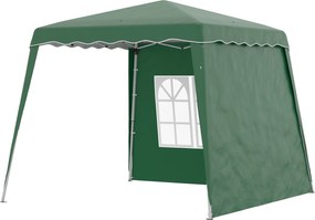 Outsunny Skládací Pavilon s Pop-Up Designem 3x3m se 2 Bočními Stěnami, Nastavitelnou Výškou a Nosným Sáčkem, Ochrana UV50+ Voděodolný Altán pro Kempov