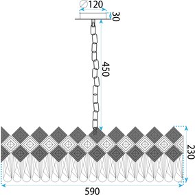 Toolight Toolight, zásvěsná křišťálová svítilna 8xE14 APP1540-8CP60, zlatá lesklá, OSW-05171