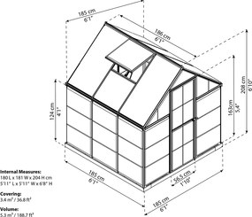 Polykarbonátový skleník Palram hybrid 6x6