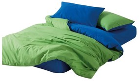 Zelené/modré povlečení na dvoulůžko/prodloužené z bavlny Renforcé s prostěradlem/4dílné 200x220 cm Sage – Mijolnir