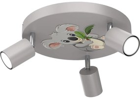 Luminex Dětské bodové svítidlo FUN 3xGU10/8W/230V šedá/koala LU9307