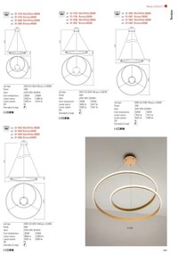 Redo 01-1796 - LED Lustr na lanku TORSION LED/40W/230V bronzová