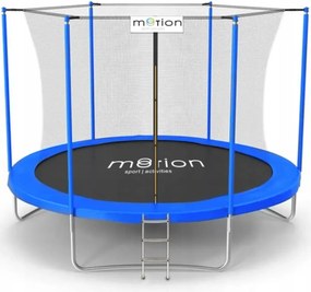 JU Trampolína 8 FT s žebříkem a vnitřní sítí, modrá