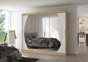 ADRK Furniture Skříň s posuvnými dveřmi a zrcadlem CAMBE 250 SW-CAM-S+W-250+A454