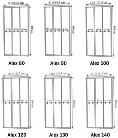 Posuvné sprchové dveře REA ALEX pro instalaci do niky 100 cm, chrom