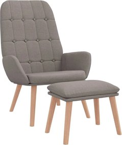 Relaxační křeslo s podnožkou taupe textil 3315156