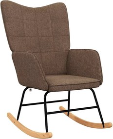Houpací křeslo se stoličkou hnědé textil 328021
