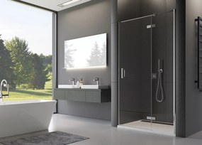 Sanswiss PUR PU13P jednokřídlé sprchové dveře 120 cm Šířka: 1200 mm, Profil: Chrom, Sklo: Mastercarré 30