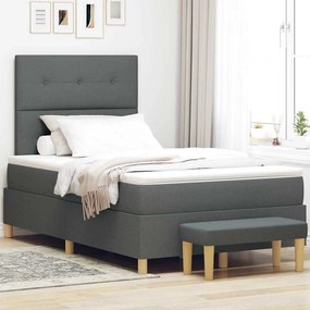 Postel s boxspringem s čelo Tmavě šedá 190 x 120 cm textil 3344283