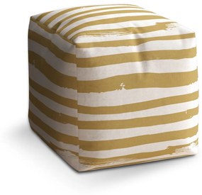 Sablio Taburet Cube Zlaté pruhy: 40x40x40 cm