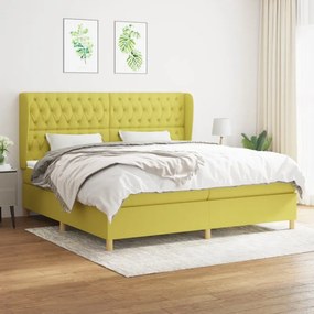 Box spring postel s matrací zelená 200x200 cm textil,  3128796 HangarStore.cz