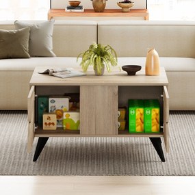 Costway Moderní konferenční stolek s úložným prostorem Farmhouse Accent Table
