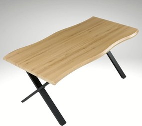 Vikio Jídelní set pro 8 osob 180x90 cm soft dub noha X béžová židle VJS238-8BE-S
