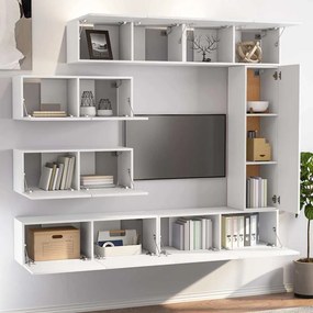 7dílný set TV skříněk bílý kompozitní dřevo 3114558