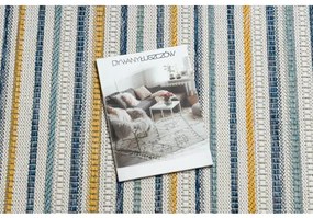 Dywany Luszczow Kusový koberec SISAL COOPER Pruhy, Etno 22237 ecru / tmavě modrá Rozměr koberce: 80 x 150 cm