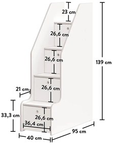 Schůdky s úložným prostorem Pure Modular - bílá
