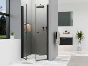 BETA Black 120 Čiré Sprchové dveře do niky dvoukřídlé černé