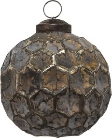 Měděná antik skleněná ozdoba Hexagon Copper S - Ø 7*7 cm