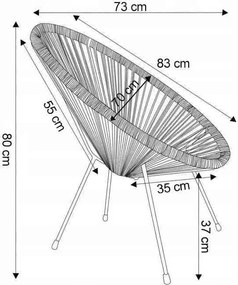 Voděodolný polštář do zahradního křesla ACAPULCO 90x105 cm - tmavě béžový
