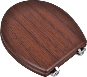 WC sedátka s víky 2 ks MDF hnědá 275909