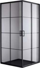 BPS-koupelny Čtvercový sprchový kout BL32B 90x90 černá/transparent + vanička SXL02B BL černá