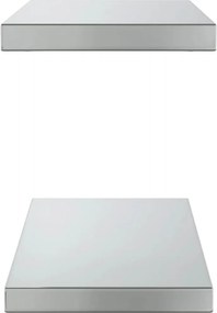 Nástěnné police 2 ks 50 x 23,5 cm stříbrné nerezová ocel 30286