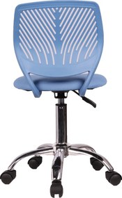 Dětská židle na kolečkách SELVA – ekokůže/chrom, bez područek modrá