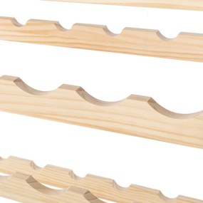 Regál na víno z borovicového dřeva v přírodní barvě počet lahví 54 60x121x27 cm Luana – Compactor