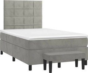 Box spring postel s matrací světle šedá 120x190 cm samet 3270469