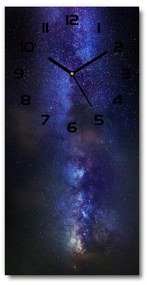 Wallmuralia Nástěnné skleněné hodiny Mléčná dráha 30x60 cm