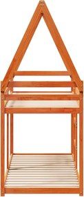 Patrová postel se střechou voskově hnědá 90x200 cm borové dřevo 3282078