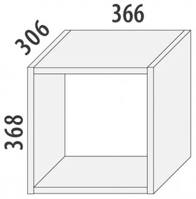Domestav - DOMINO Skříň závěsná 1 hloubka 306 buk cink, olejovaný