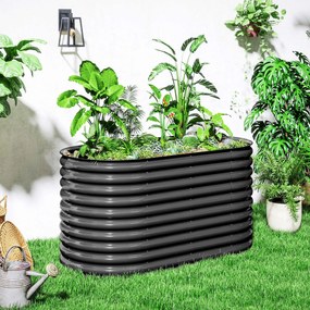 Outsunny vyvýšený záhon z oceli, záhon se studeným rámem zahradní záhon stohovatelný květinový truhlík zásuvný květináč 160x80x80cm zeleninový záhon …
