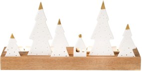 räder Svícen Fir Trees 25 cm, bílá barva, přírodní barva, dřevo, porcelán