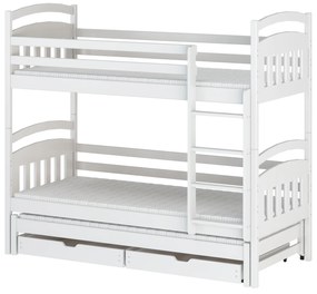 Dětská postel 90 cm ANIE (s roštem a úl. prostorem) (bílá). 1013229