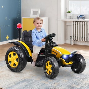Costway Traktor 12 V s 2,4 G dálkovým ovládáním a odnímatelným přívěsem pro děti