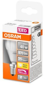 OSRAM LED E14 4,5W 827 Superstar matná stmívací