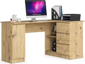 Rohový počítačový stůl B20 pravá - dub artisan