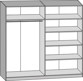 Ložnicový komplet (skříň, postel a 2 noční stolky), dub sonoma / bílá, MARTINA