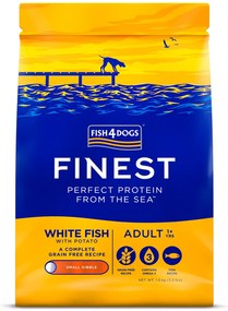 FISH4DOGS Granule malé pro dospělé psy Finest bílá ryba s bramborami 1,5 kg, 1+