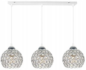 Závěsné svítidlo Crystal, 3x stříbrné křišťálové stínítko, (chromové uchycení), w