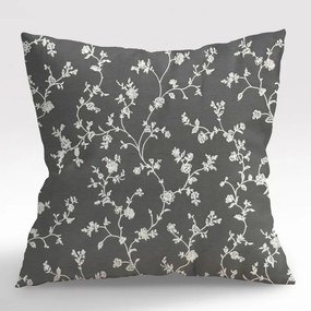 #Ervi povlak na polštář bavlněný - Popínavé květiny na šedém 40 x 40 cm