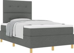 Postel s boxspringem s čelo Tmavě šedá 120 x 200 cm textil 3339610