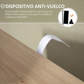 HOMCOM Obývací stěna se 4 zásuvkami, 1 dveřmi a vnitřním policovým úložným prostorem pro koupelnu, ložnici a jídelnu 54x29x83 cm Dub