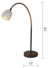Menzel Provence matt stolní lampa s ramenem
