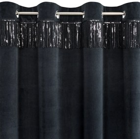 ZATEMŇOVACÍ ZÁVĚS NA KROUŽCÍCH JASPER 140X250 CM ČERNÁ
