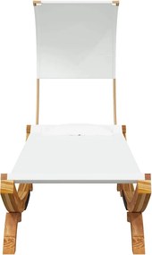 Zahradní lehátko a stříška 100x200x126 cm ohýbané dřevo krémové 313945
