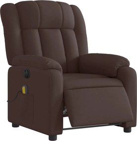 Elektrické masážní polohovací křeslo tmavě hnědé textil 3205309