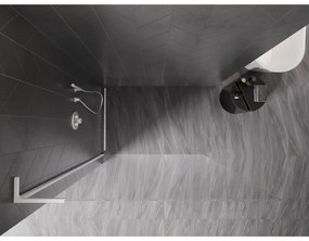 Mexen Kioto-X, L sprchová zástěna 120 x 200 cm, 10mm čiré sklo, bílý profil, 800-120-107-20-00-X